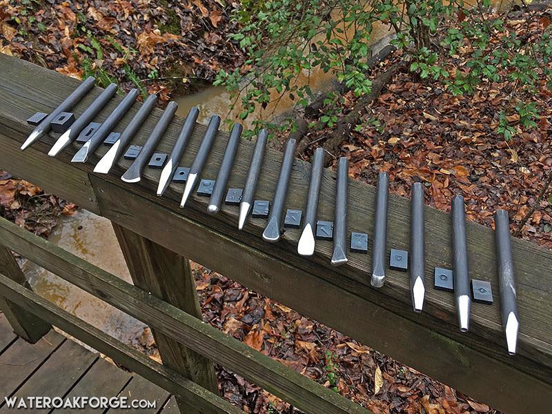 Blacksmith Punch Set, 16pcs. - Water Oak Forge Blacksmithing Tools – WOF
